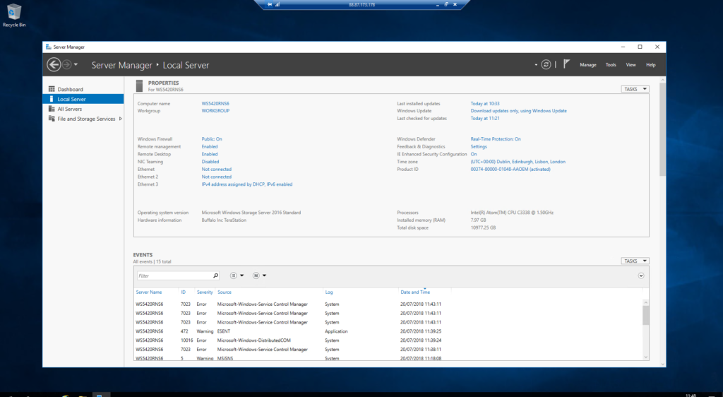 Buffalo WSS 2016 10Gbe TeraStation Guide Part 2 – Server Management ...