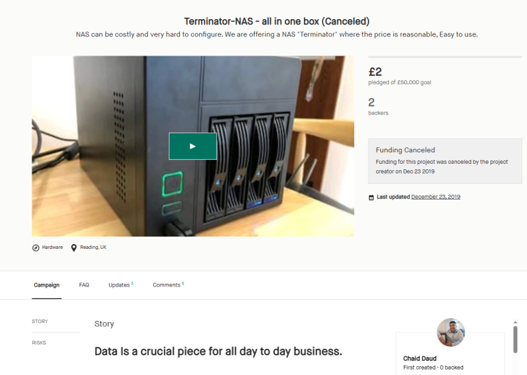 A History of NAS Kickstarter Campaigns! – NAS Compares